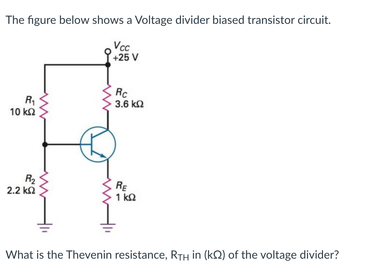 Solved If the transistor has a dc gain βdc = 200, is the | Chegg.com