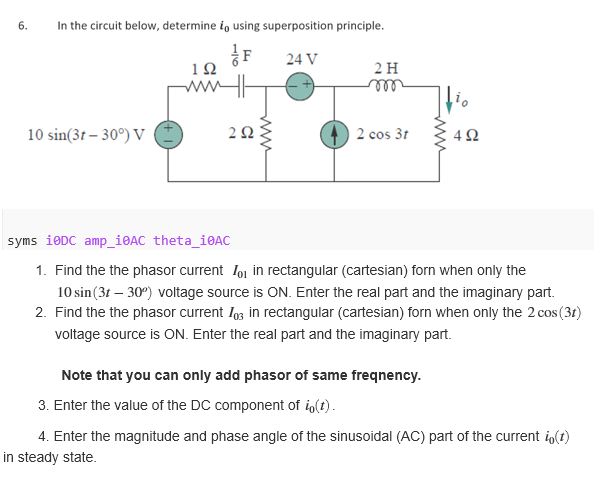 Solved 6. In the circuit below, determine io using | Chegg.com