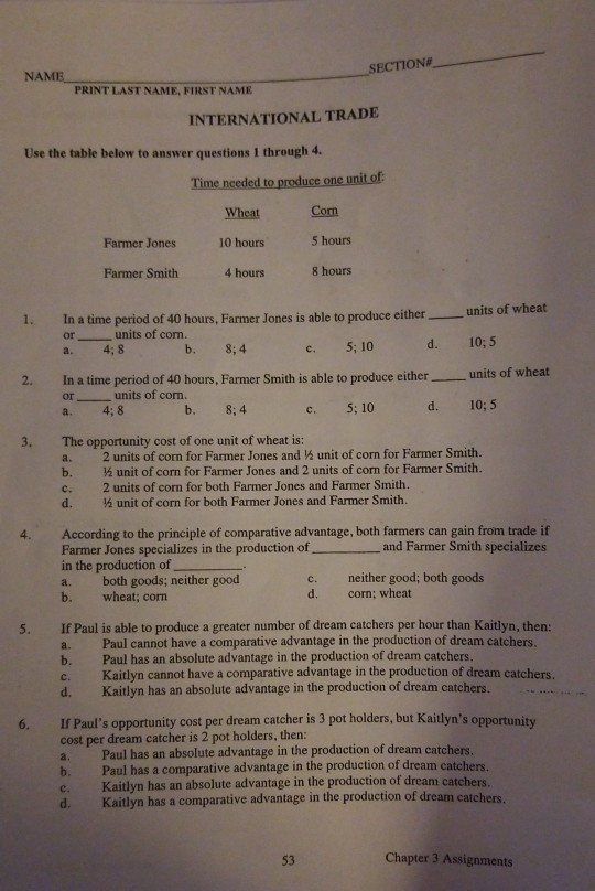 Solved SECTION# NAME PRINT LAST NAME, FIRST NAME | Chegg.com