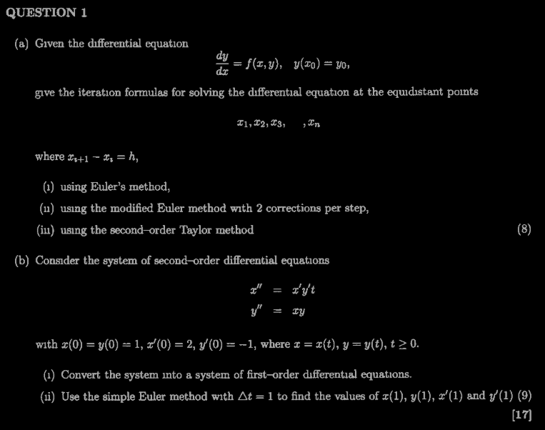 Solved (a) Given the differential equation | Chegg.com
