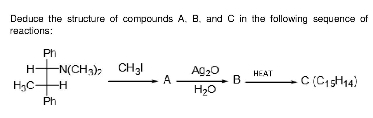 Solved Deduce the structure of compounds A, B, and C in the | Chegg.com