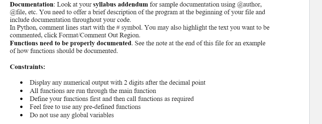 Solved Documentation: Look at your syllabus addendum for | Chegg.com