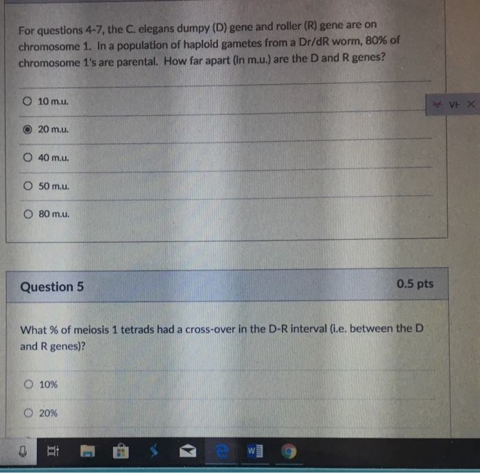 Solved For questions 4-7, the C. elegans dumpy (D) gene and | Chegg.com