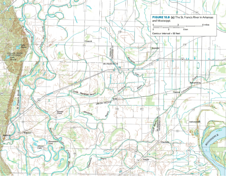 Solved Look at the fluvial landscapes in Figures 10.1(a), | Chegg.com