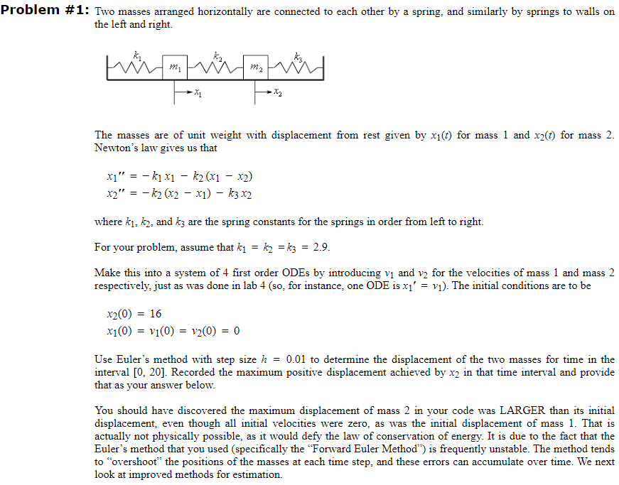 We can now apply Heun's method to our system in | Chegg.com