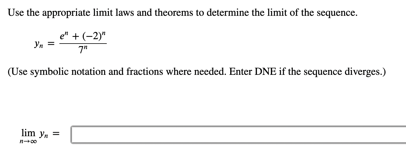 Solved Use the appropriate limit laws and theorems to | Chegg.com