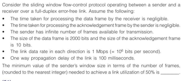 Solved . Consider the sliding window flow-control protocol | Chegg.com
