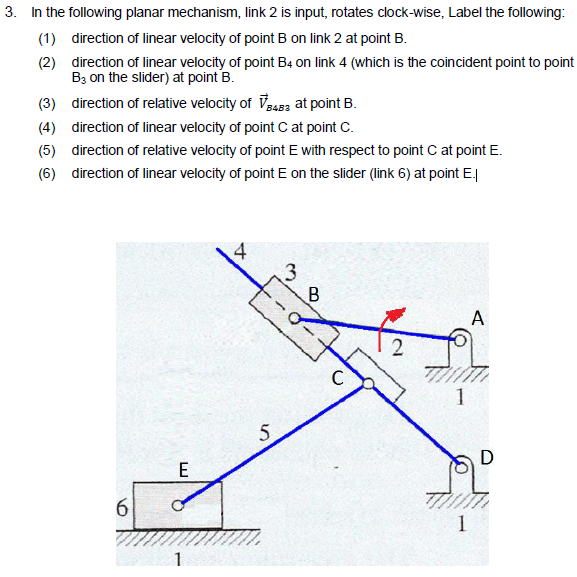 Solved in the following planar mechanism, link 2 is input, | Chegg.com