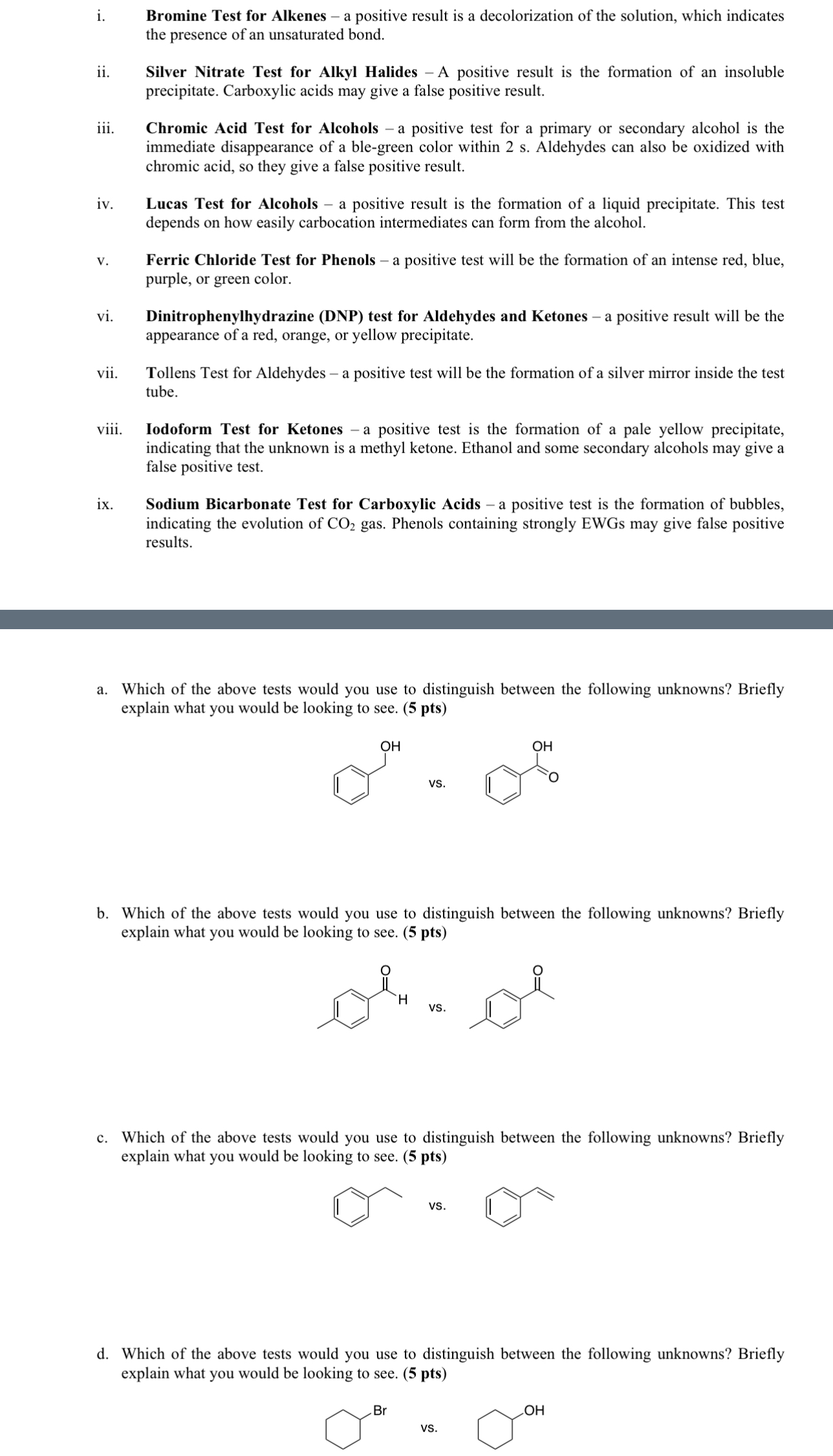 Solved i. ﻿Bromine Test for Alkenes - ﻿a positive result is | Chegg.com
