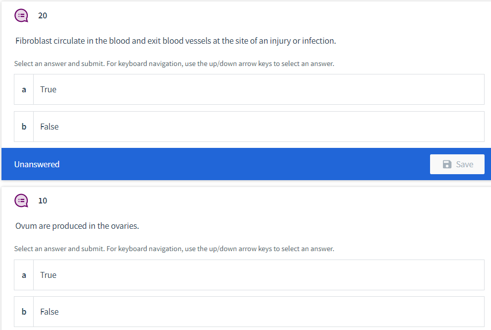 Solved 20 Fibroblast circulate in the blood and exit blood | Chegg.com