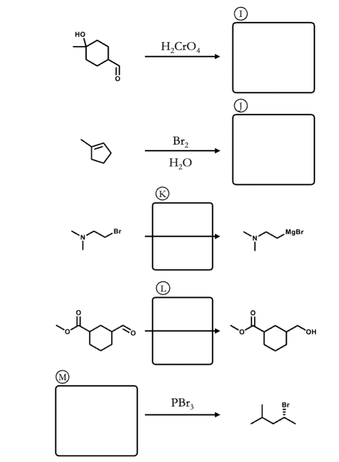 Solved 2a-m. Provide the missing product(s), reactant(s), or | Chegg.com