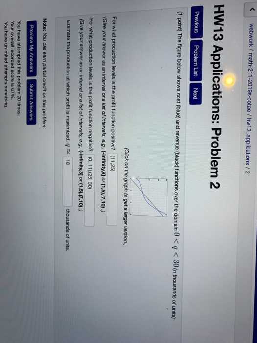 Solved webwork/math-211-2019s-cotae / hw13 applications /2 | Chegg.com
