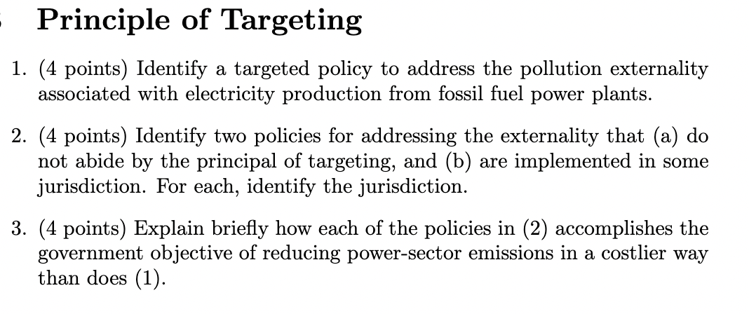 Solved Principle of Targeting 1. (4 points) Identify a | Chegg.com