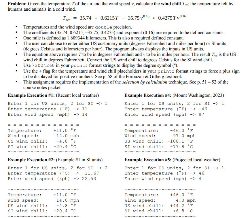 Solved Problem: Given the temperature T ﻿of the air and the | Chegg.com