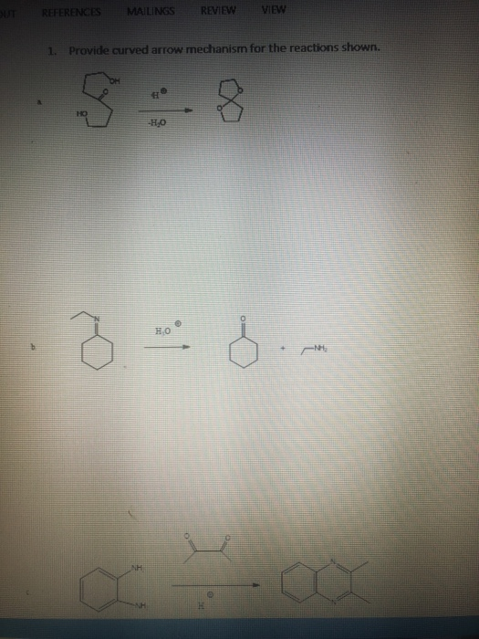 Solved Provide curved arrow mechanism for the reactions | Chegg.com