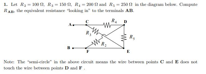 Solved 1. Let R2 = 100 S2, Ry = 150 S2, RA = 200 S2 and Rg = | Chegg.com