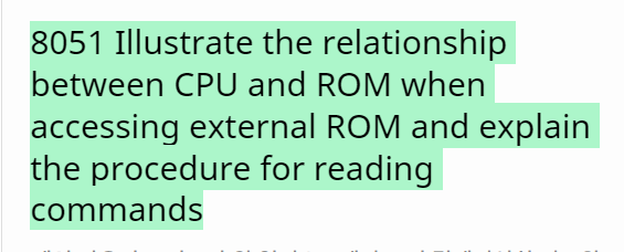 Solved 8051 Illustrate the relationship between CPU and ROM | Chegg.com