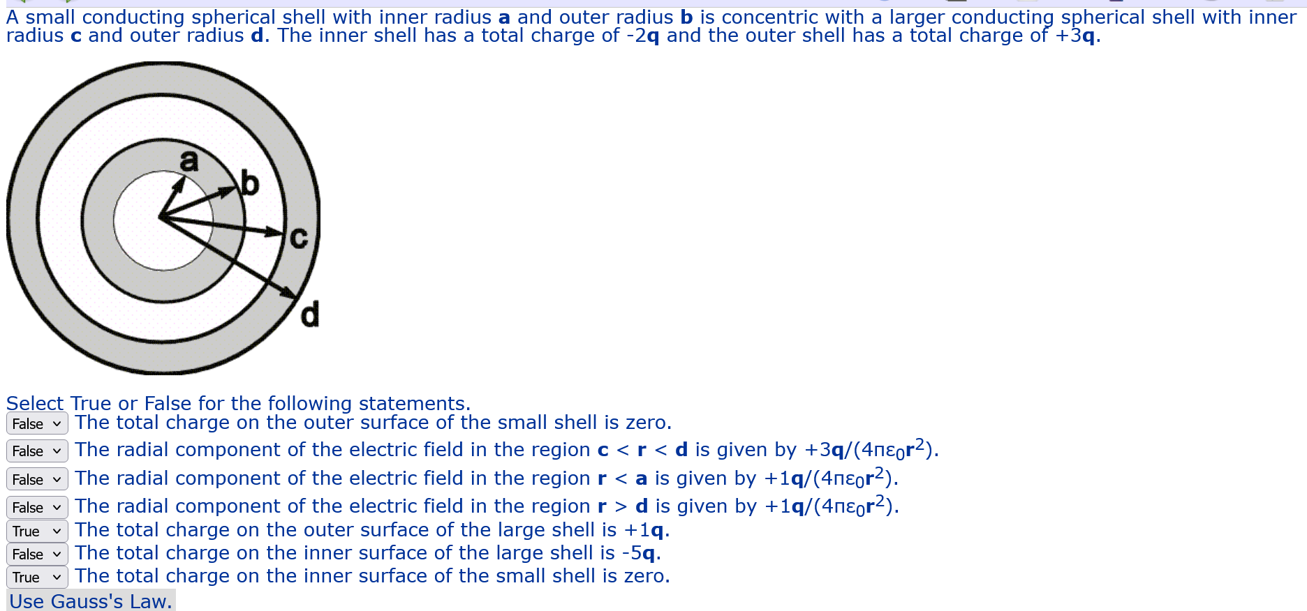 Solved A small conducting spherical shell with inner radius | Chegg.com