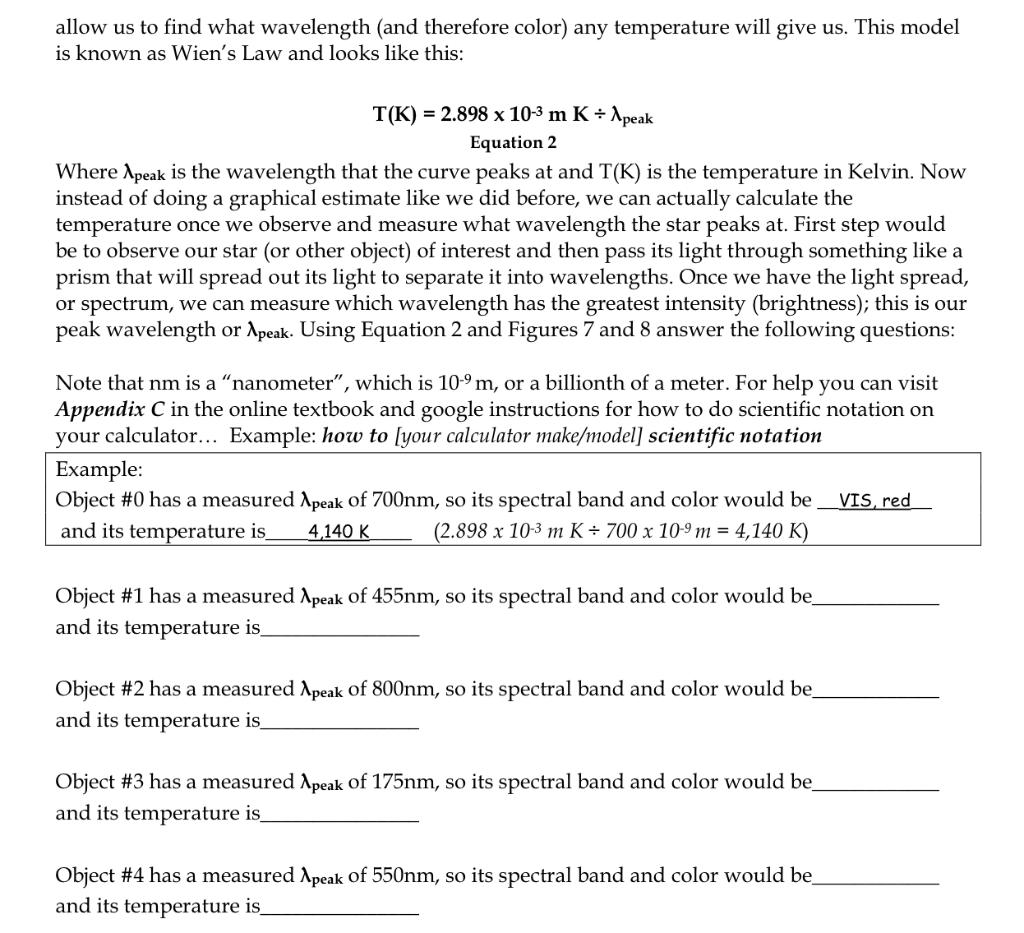 Solved allow us to find what wavelength (and therefore | Chegg.com