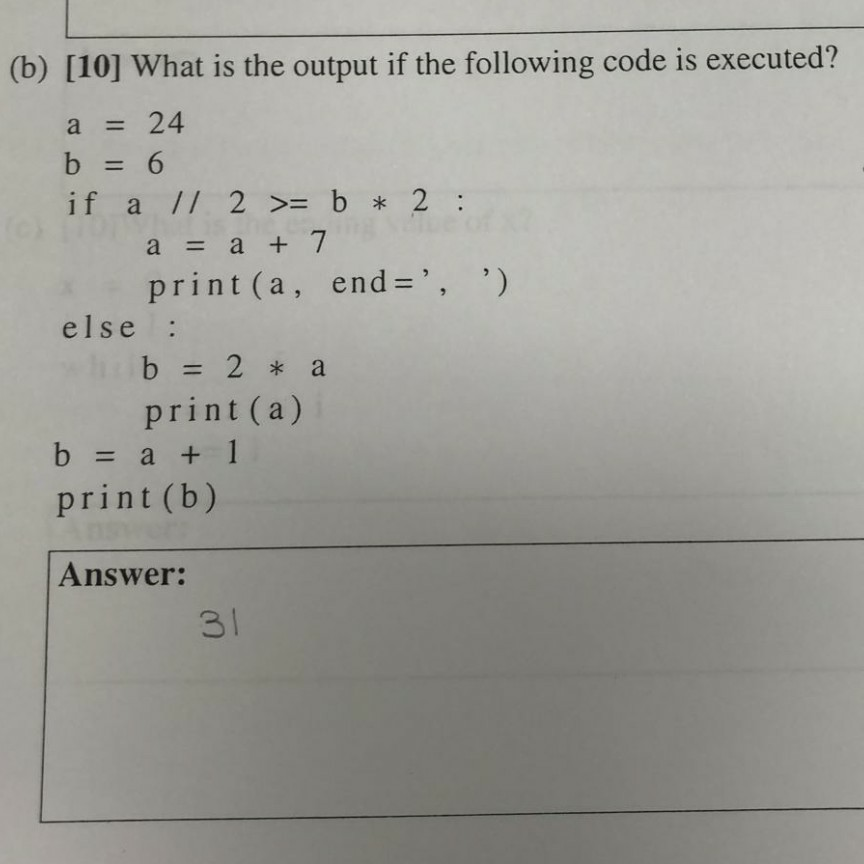 Solved Trace the programs [10] Show variables and the output | Chegg.com