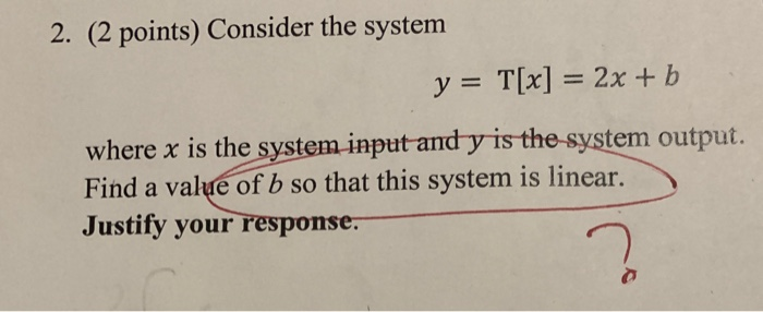 Solved 2. (2 points) Consider the system where x is the | Chegg.com