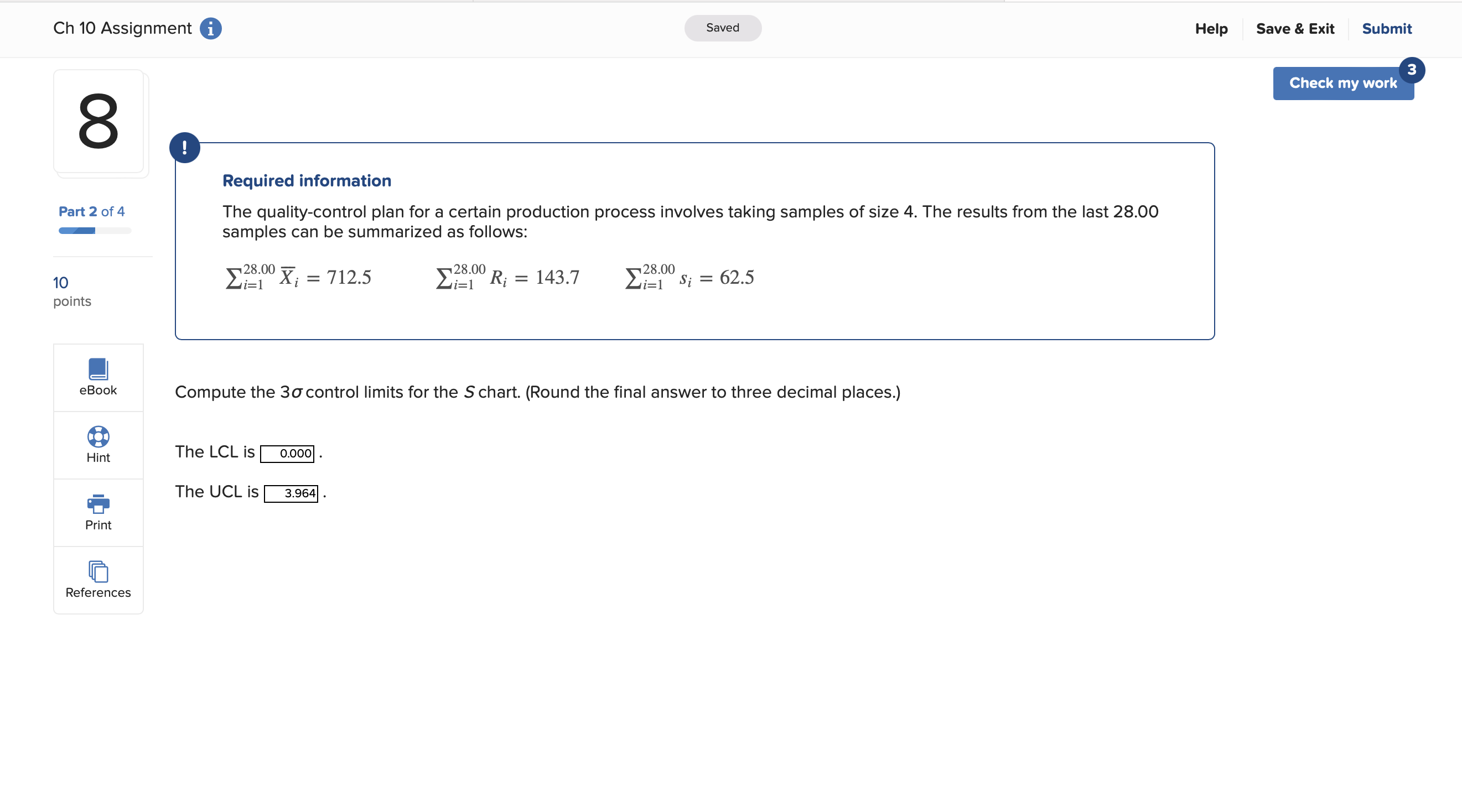 Solved Part 2 ﻿of 4!Required informationThe quality-control | Chegg.com