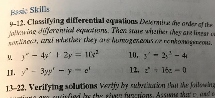 Solved Classifying Differential Equations Determine The
