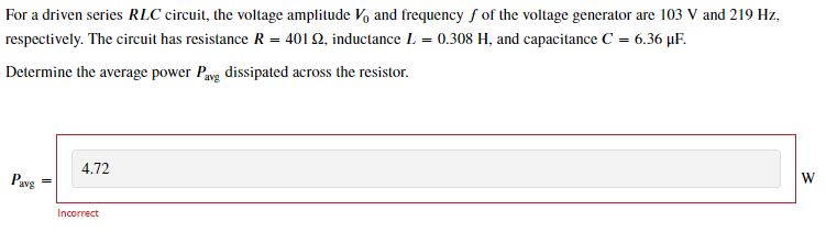 Solved For a driven series RLC circuit, the voltage | Chegg.com