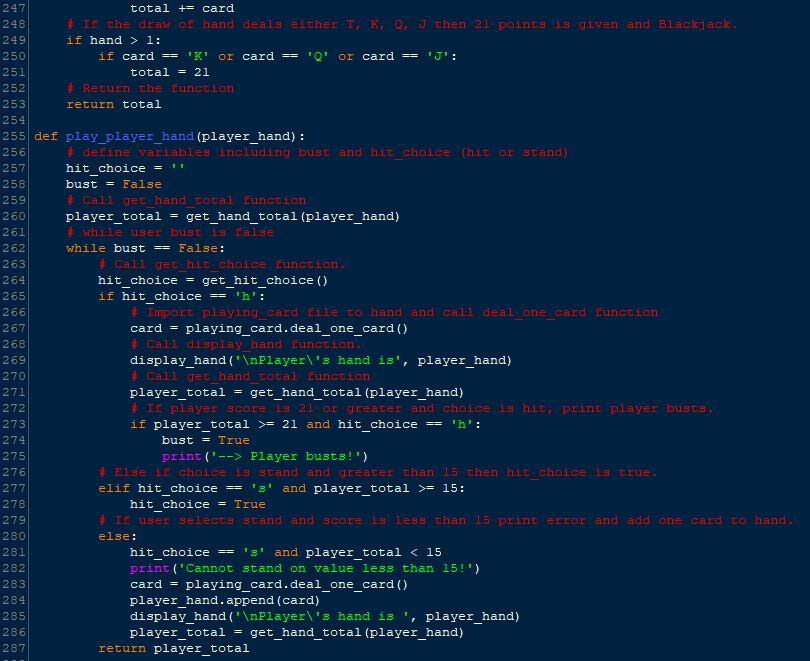 Solved Blackjack Python Help I'm seeking some help with my | Chegg.com