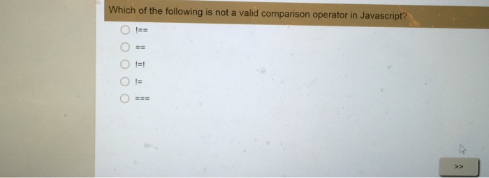 Solved Which Of The Following Is Not A Valid Comparison 