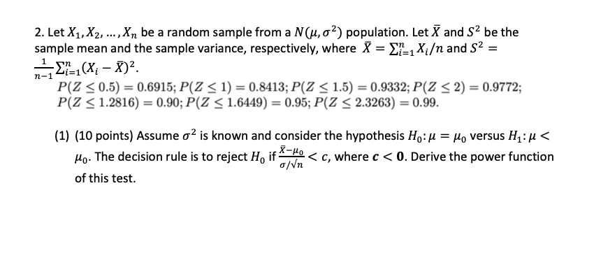Solved 2. Let X1, X2, ...,Xn be a random sample from a | Chegg.com