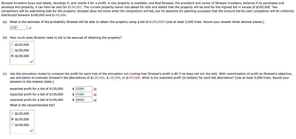 Solved Strassel Investors buys real estate, develops it, and | Chegg.com