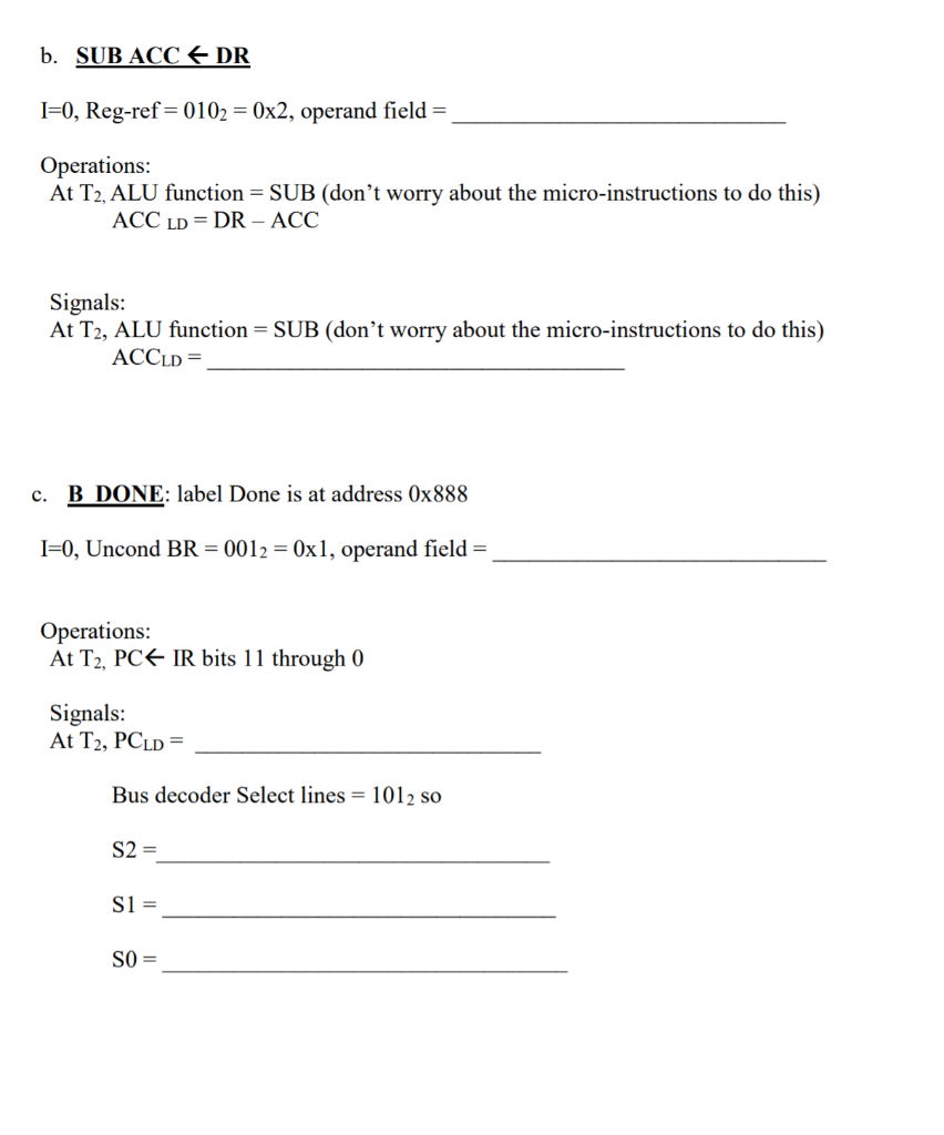 Solved 20. Generate the register control line signals for | Chegg.com