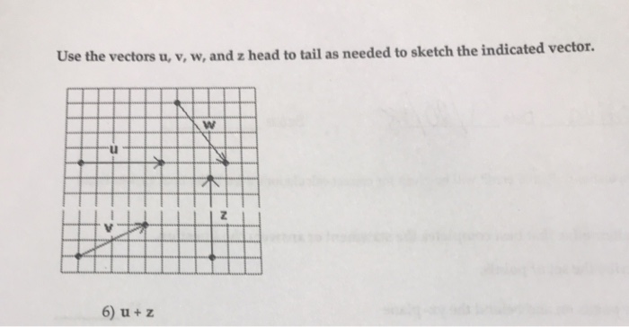 Solved Use the vectors u, v, w, and z head to tail as needed | Chegg.com