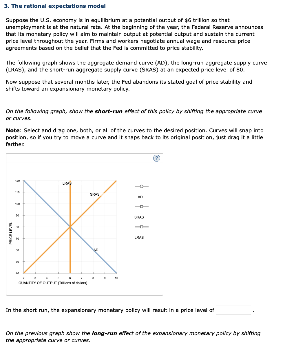 Solved 3. The rational expectations model Suppose the U.S. | Chegg.com