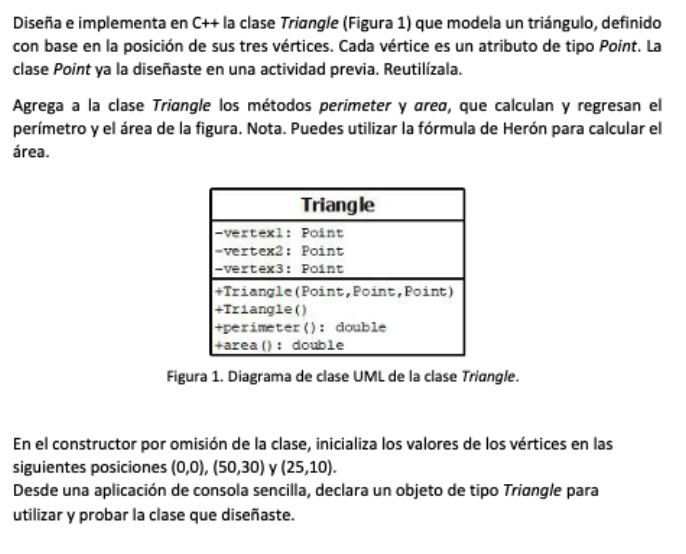 Solved Design and implement in C++ the Triangle | Chegg.com