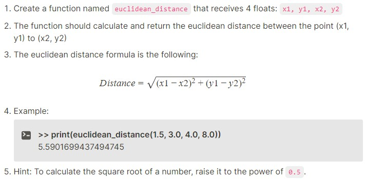 Solved 1. Create a function named that receives 4 floats: | Chegg.com Solved 1. Create a function named that receives 4 floats: | Chegg.com