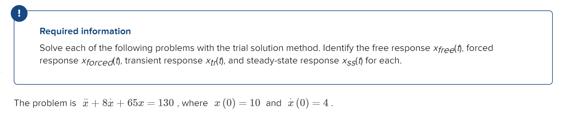 Solved ! Required information Solve each of the following | Chegg.com