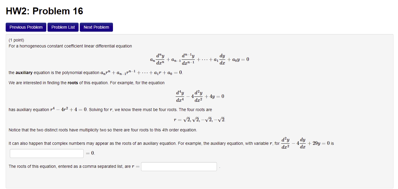 Solved HW2: Problem 16 Previous Problem Problem List Next | Chegg.com