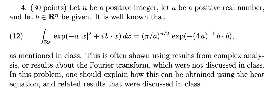 4. (30 points) Let n be a positive integer, let a be | Chegg.com 4. (30 points) Let n be a positive integer, let a be | Chegg.com