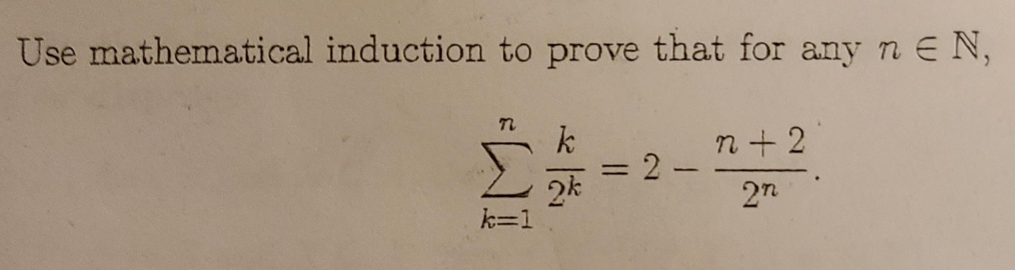 Solved Use mathematical induction to prove that for any n∈N, | Chegg.com