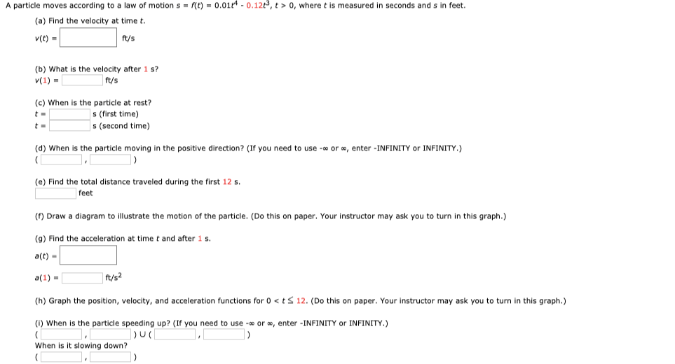 Solved A particle moves according to a law of motion s = | Chegg.com