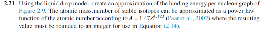 Solved Using the liquid drop model, create an approximation | Chegg.com