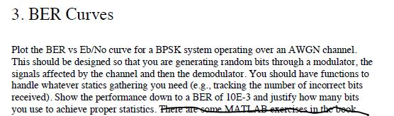 3. BER Curves Plot the BER vs Eb/No curve for a BPSK | Chegg.com
