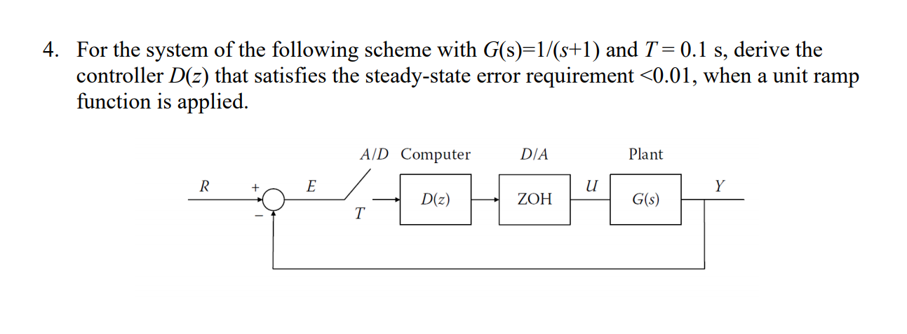 Solved 4. For the system of the following scheme with | Chegg.com