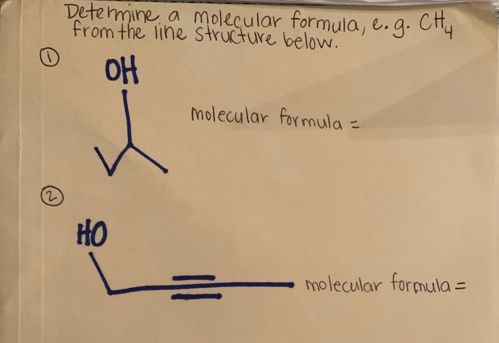 Solved Determine a molecular formula, e. g. CH4 from the | Chegg.com