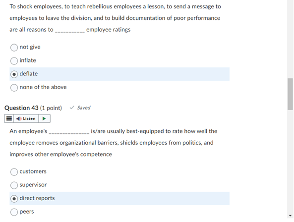 Solved To shock employees, to teach rebellious employees a | Chegg.com