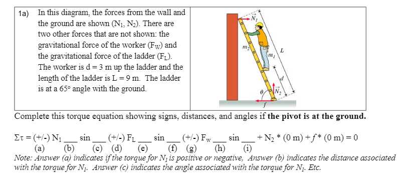 Solved m 1a) In this diagram, the forces from the wall and | Chegg.com