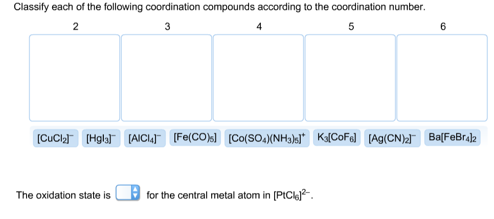 Solved Classify each of the following coordination compounds | Chegg.com