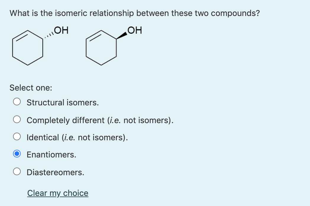 Solved What is the isomeric relationship between these two | Chegg.com